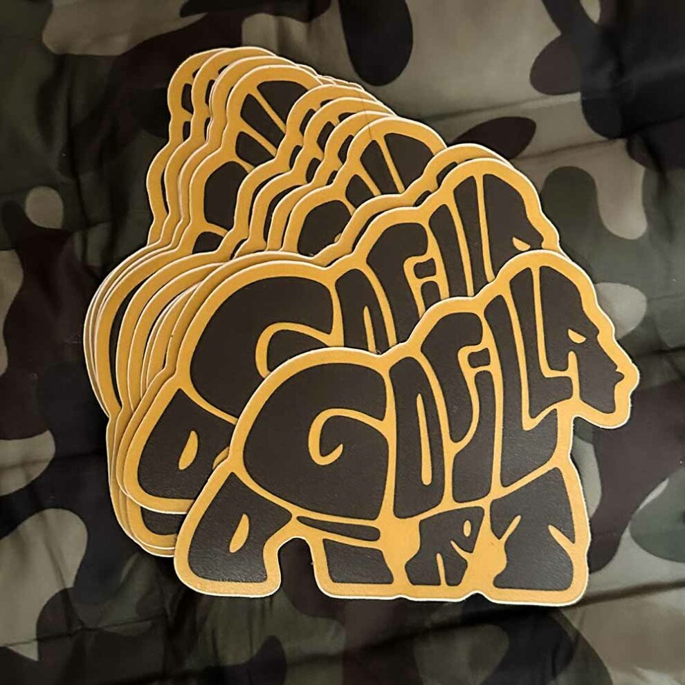 Gorilla Dirt Font Art Vinyl Sticker