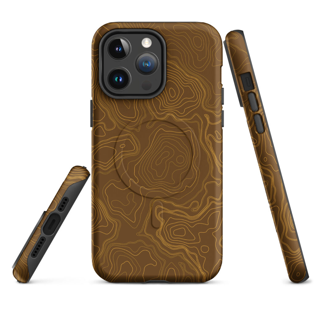 Brown Firebrush Topo MagSafe Phone Case - Gorilla Dirt